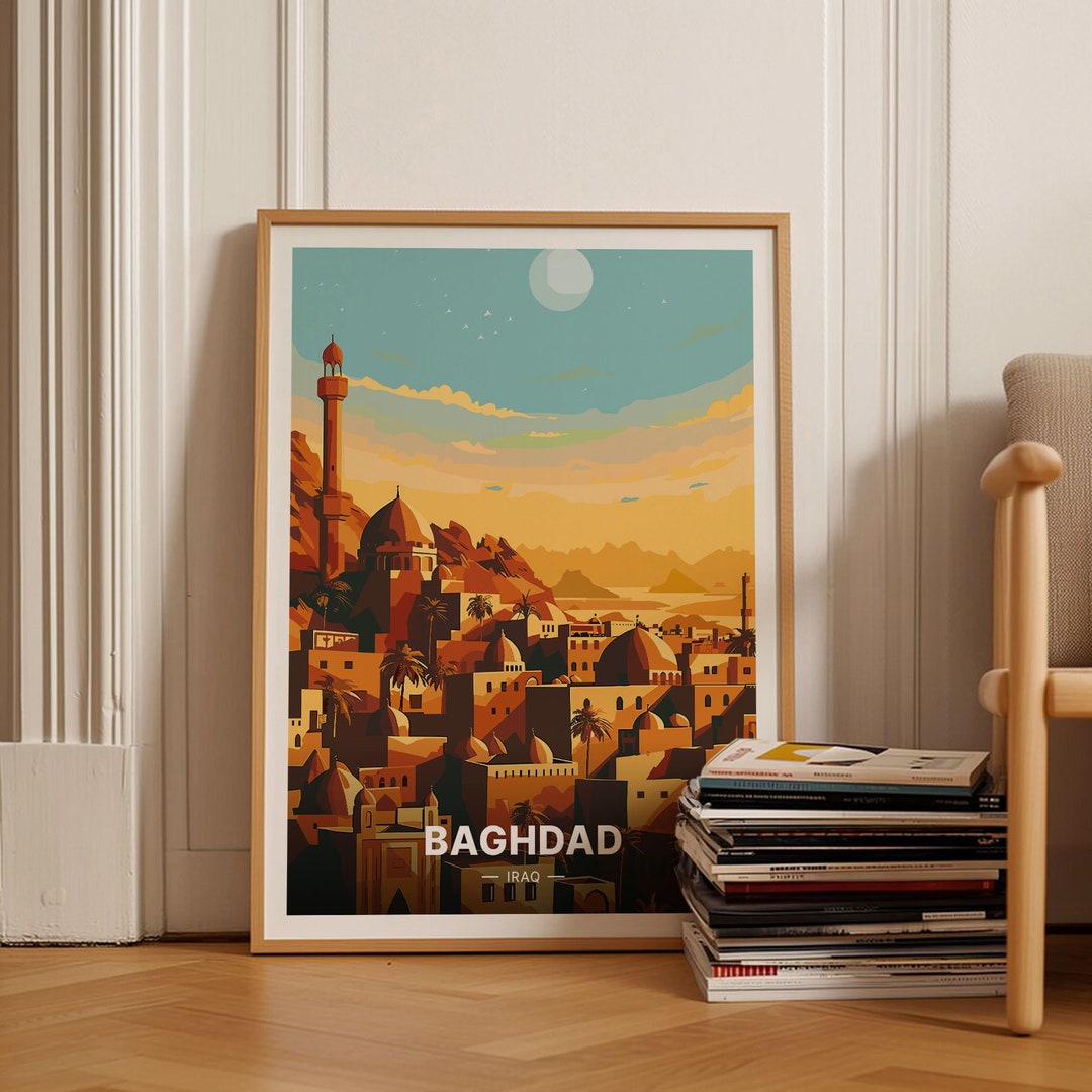 Baghdad Iraq Poster, Middle East Travel Art, Exotic Destinations Wall ...