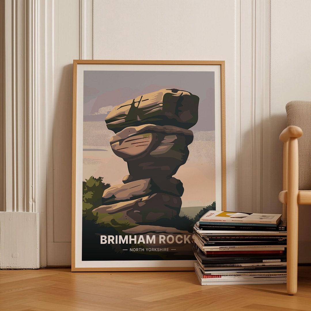 Brimham Rocks Poster, North Yorkshire Travel Art, Nidderdale AONB ...