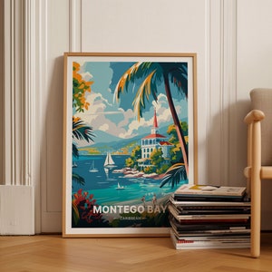Montego Bay Jamaica Art Print, Caribbean Travel Poster, C20-1195 - Etsy