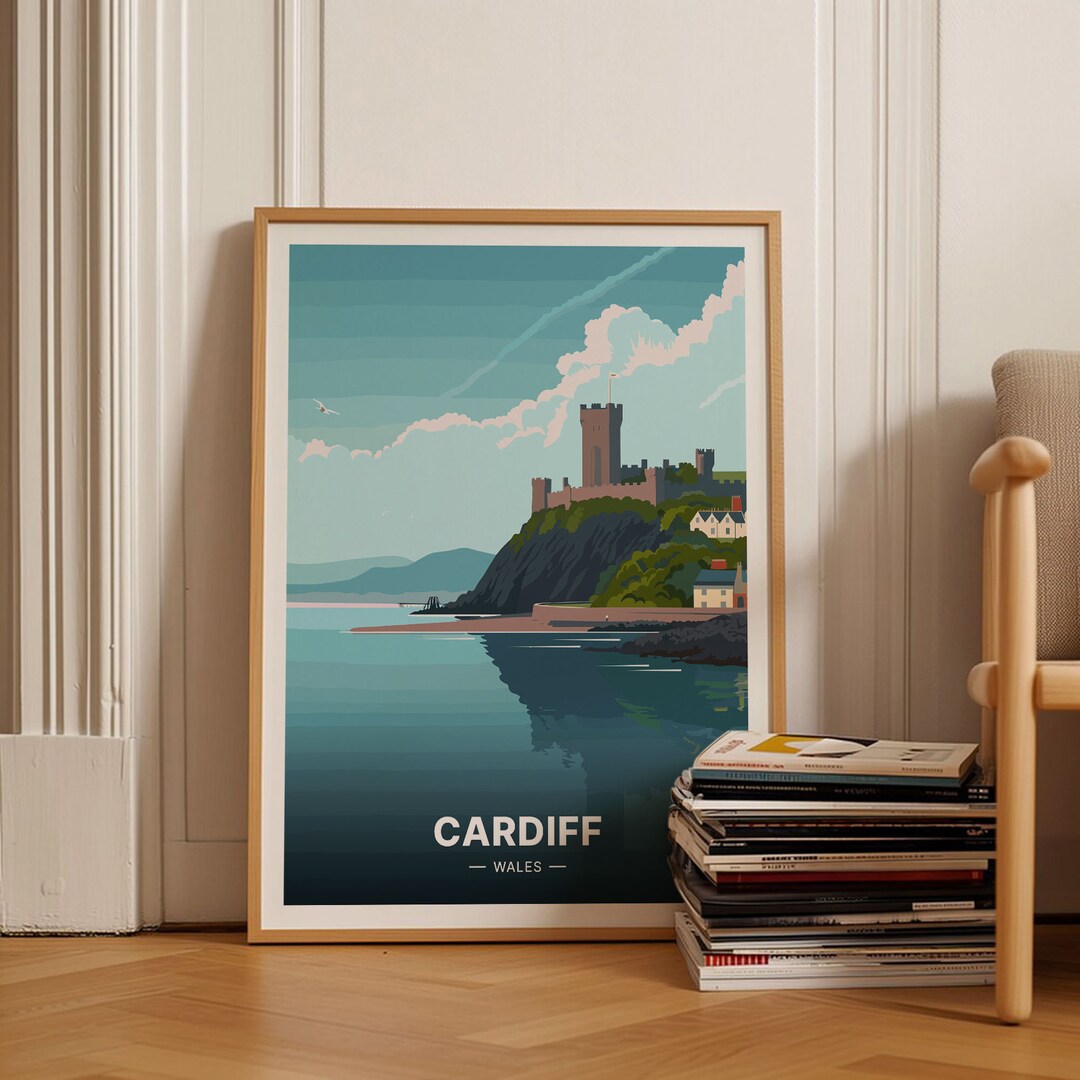 Cardiff Cityscape Art Poster, Travel Wall Decor, Illustrated City Map ...