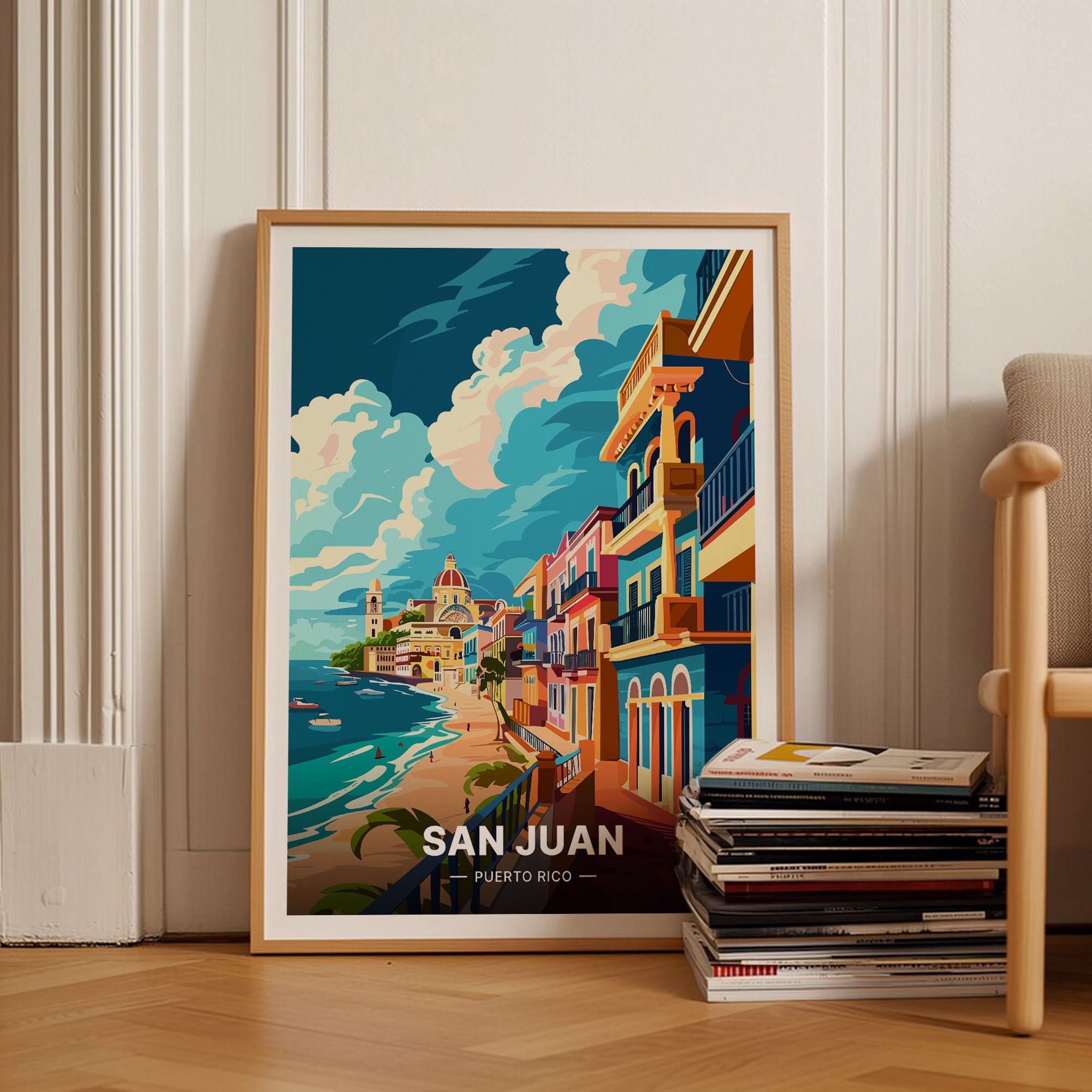 San Juan Travel Poster, Caribbean Wall Art, C20-1148 - Etsy