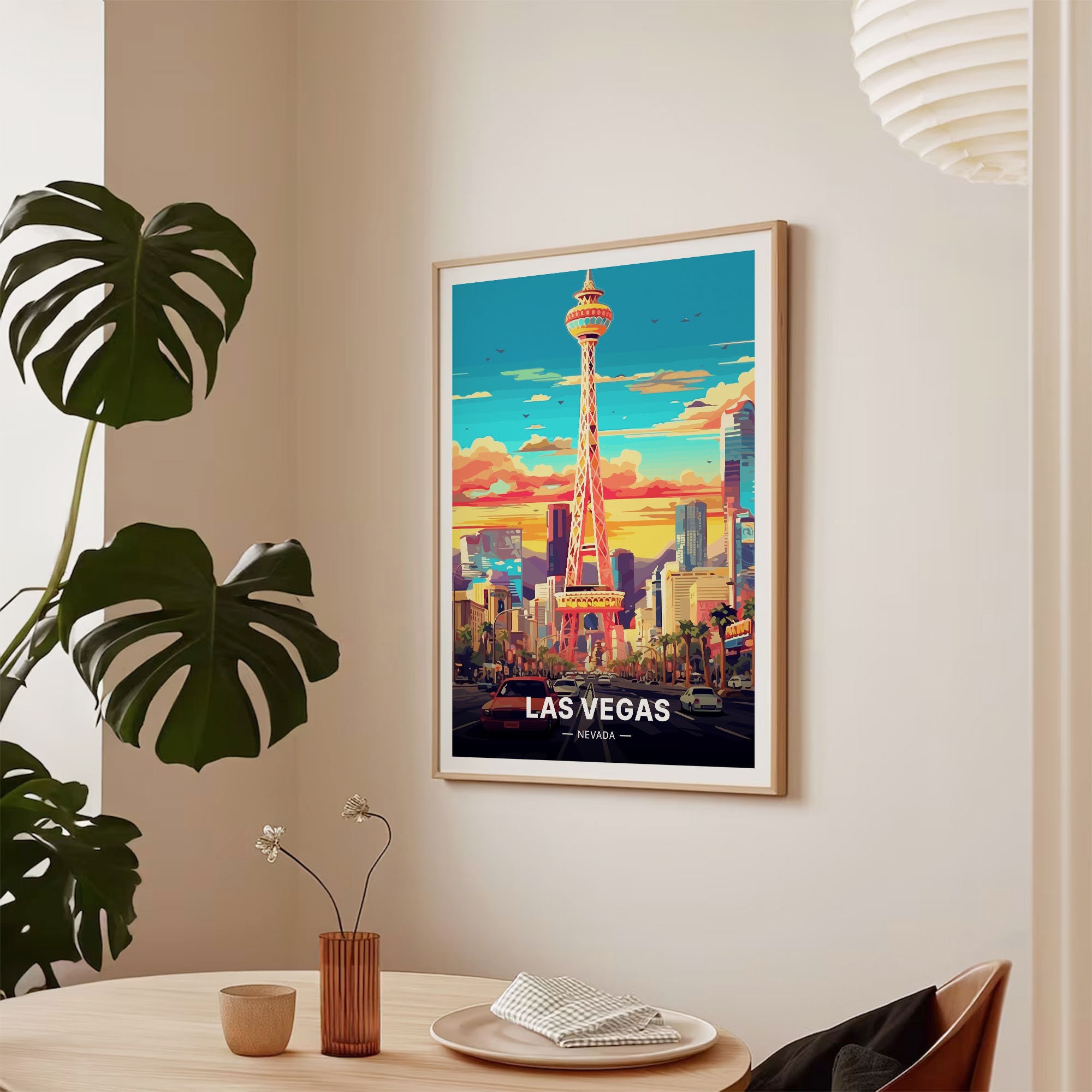 Las Vegas Travel Poster, Nevada Art, Scenic Wall Art, Gift for Travel ...
