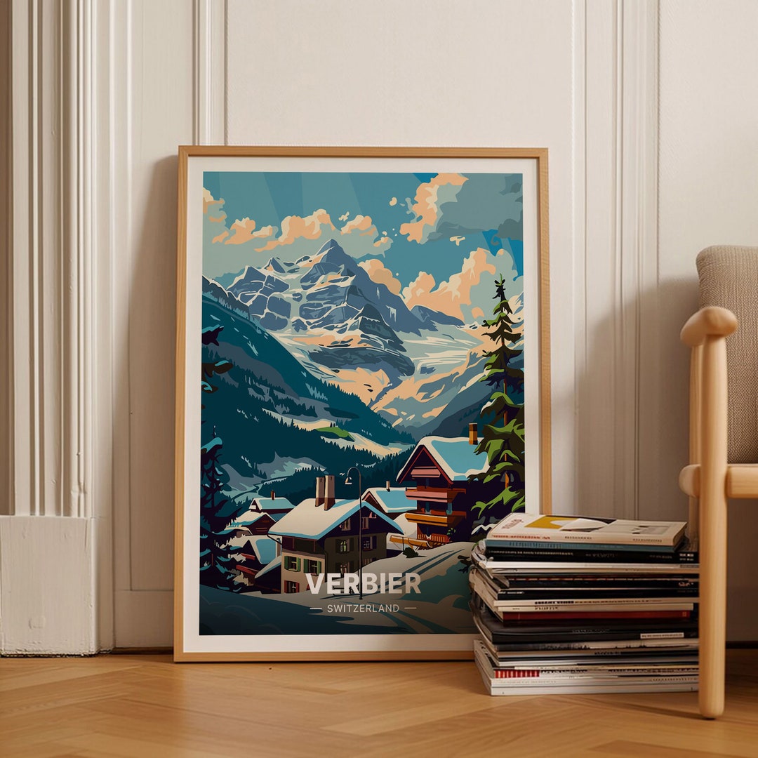 Verbier Ski Resort Poster, Swiss Alps Travel Wall Art, C20-740 - Etsy