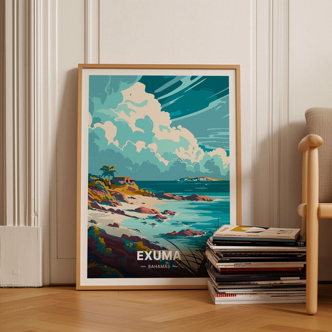 Exuma Caribbean Poster, Travel Wall Art, Home Decor, Art Lover Gift ...