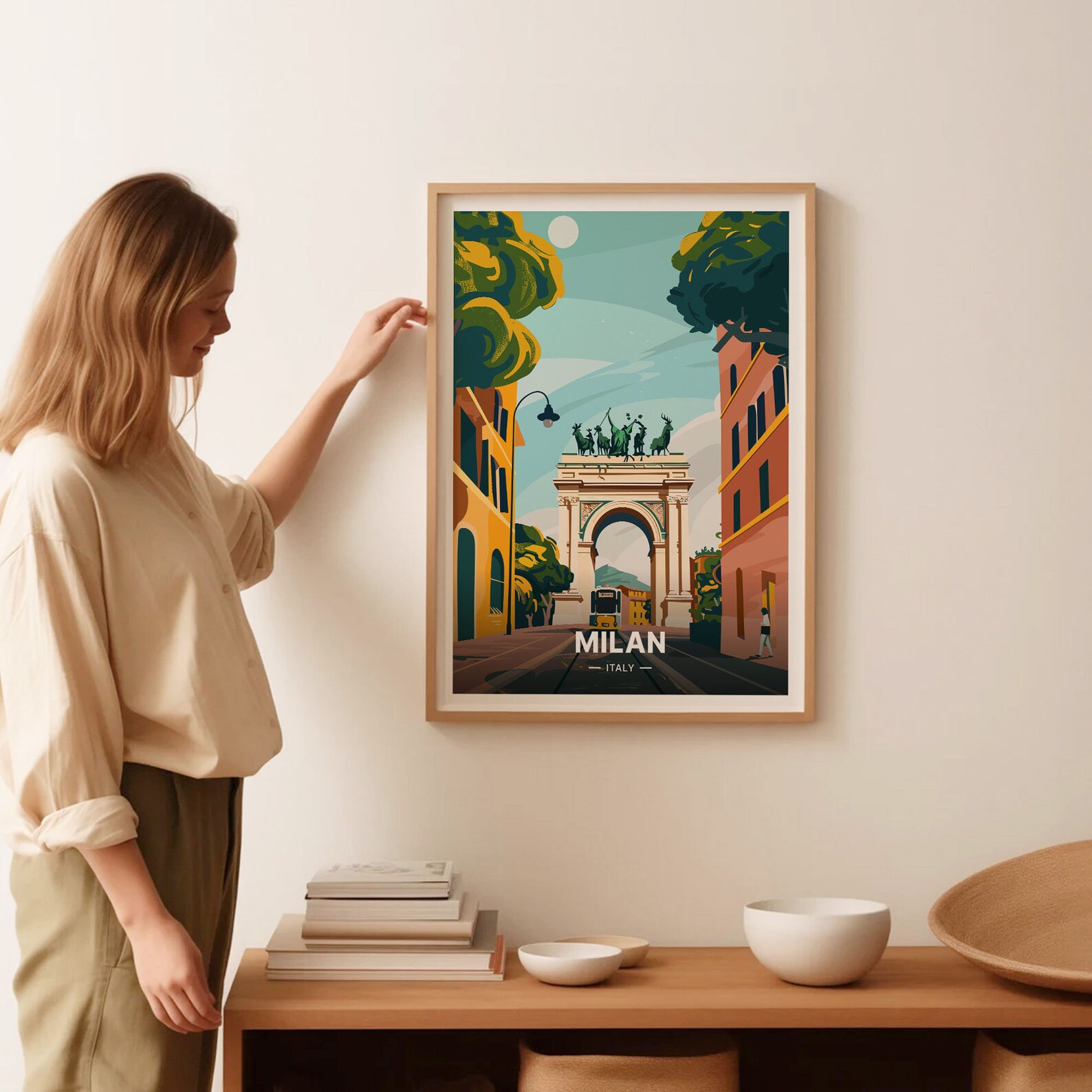 Milan Travel Poster, Italy Wall Art, Vintage Milan Decor, Unique ...