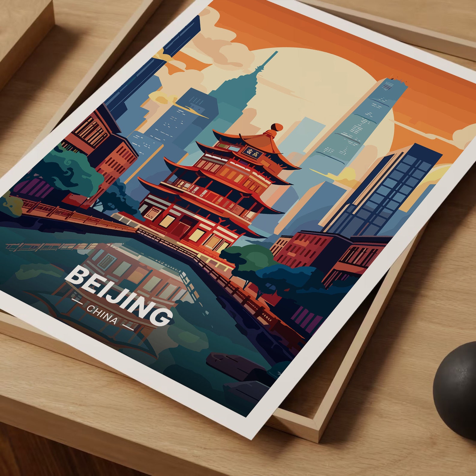 Beijing China Travel Poster, Landmarks Wall Art, C20-1151 - Etsy