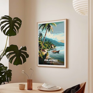 Philippines Travel Poster, Wall Art for Home & Office, Scenic Landscape ...