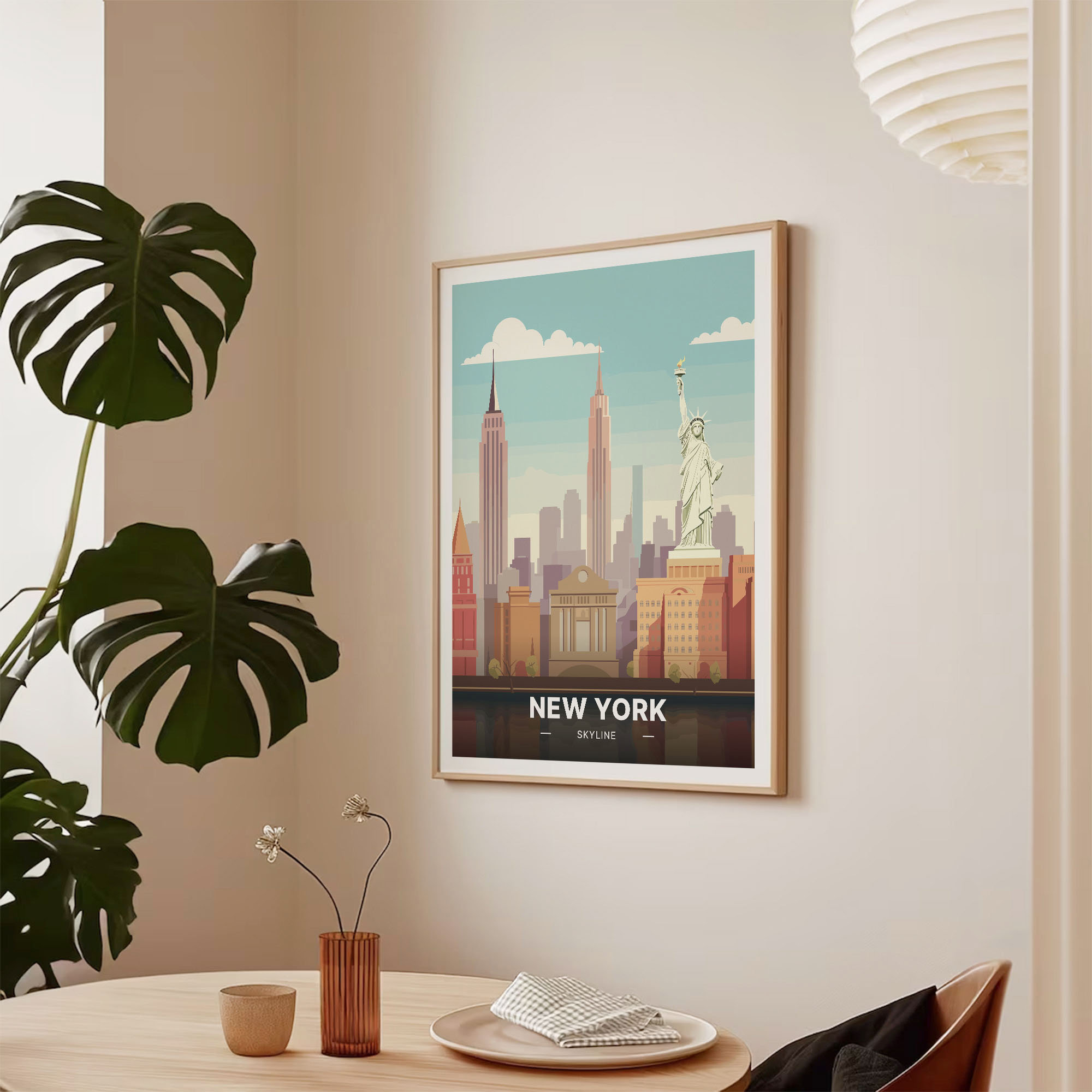 New York City Skyline Poster, Travel Wall Art, Urban Cityscape Decor ...