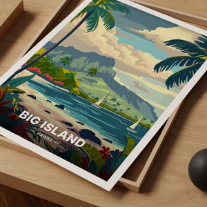 Hawaii Big Island Travel Poster, Home & Office Wall Art, Perfect Gift ...