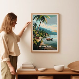 Philippines Travel Poster, Wall Art for Home & Office, Scenic Landscape ...