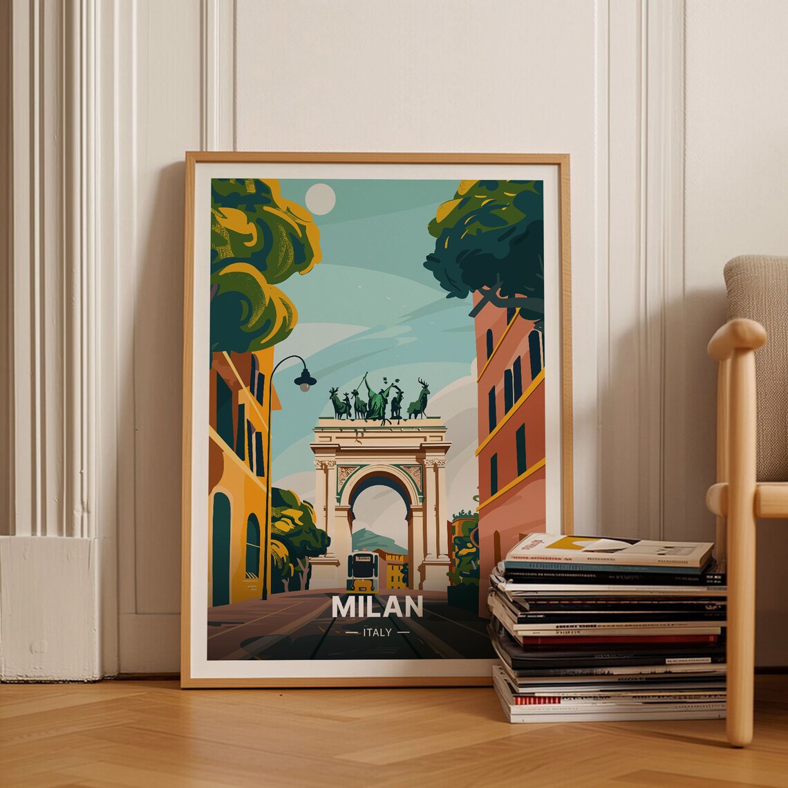 Milan Travel Poster, Italy Wall Art, Vintage Milan Decor, Unique ...