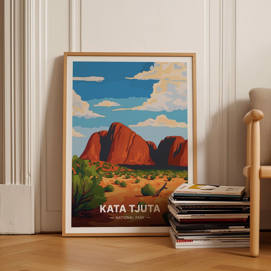 Uluru Australia Travel Poster, Aboriginal Art Inspired, Northern ...