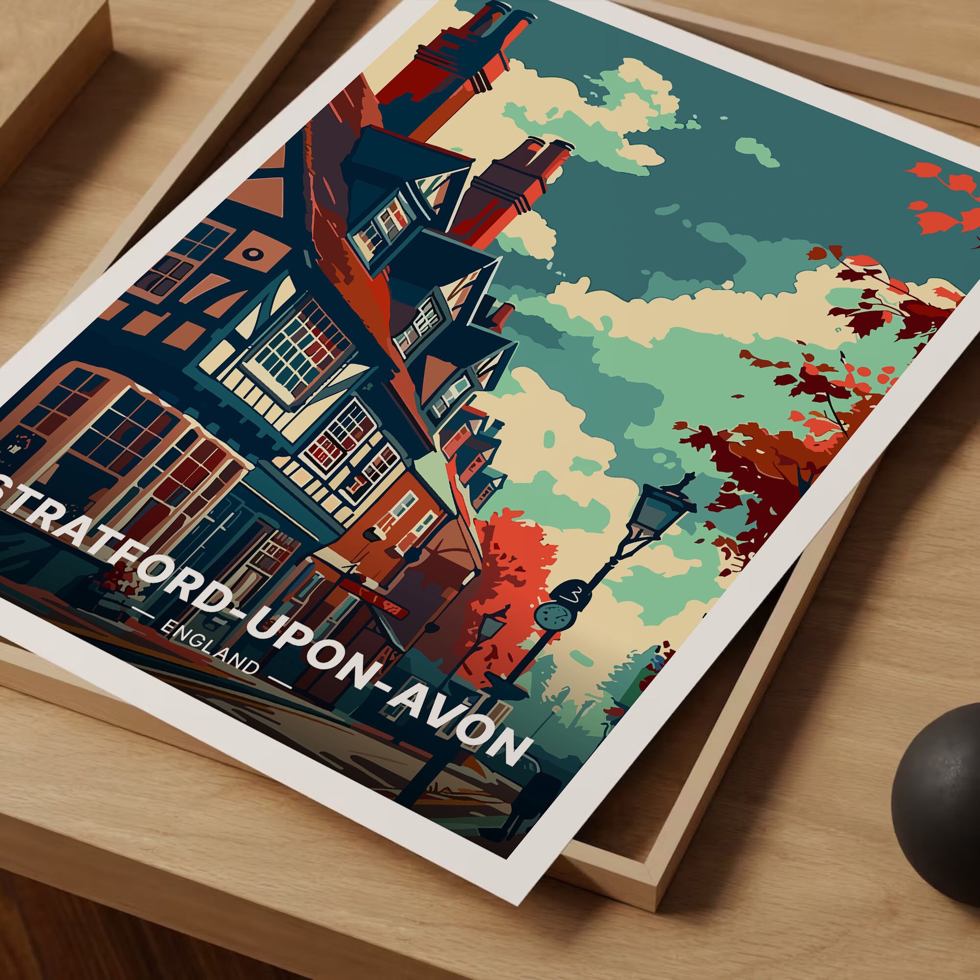 Stratford-upon-avon Poster, England Travel Art, British Landmarks Wall ...