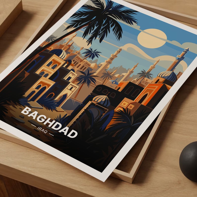 Baghdad Cityscape Poster, Iraq Travel Art, Home Decor, C20-1517 - Etsy