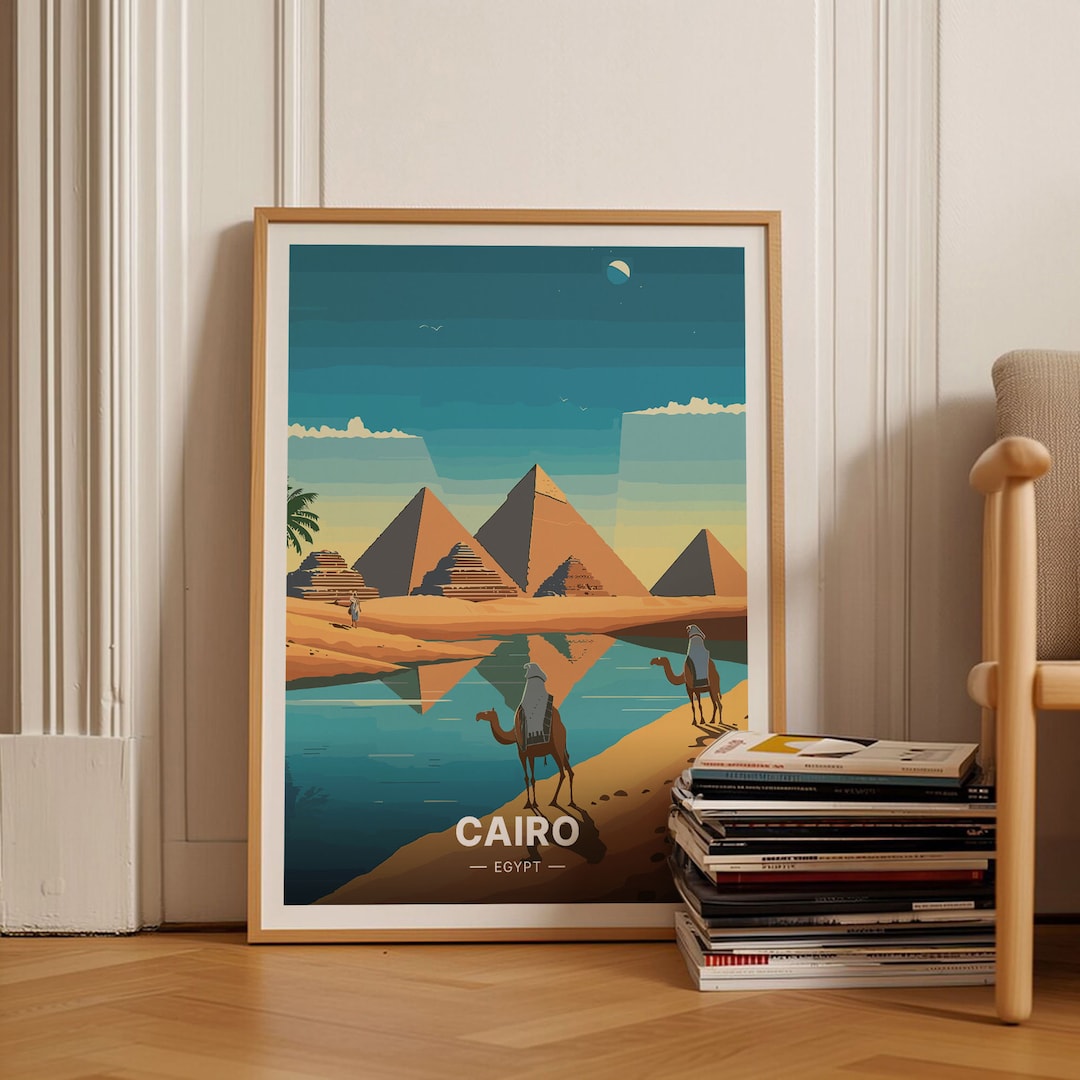 Cairo Egypt Travel Poster, Cityscape Art Decor, Adventurous Home Wall ...