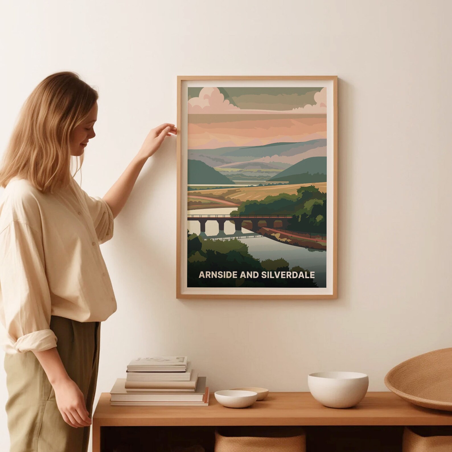 Vintage-style Morecambe Bay Travel Poster Arnside, Silverdale AONB ...