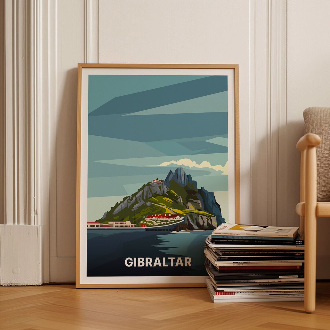Gibraltar Scenic Landscape Poster, Travel Wall Art, City View Home ...