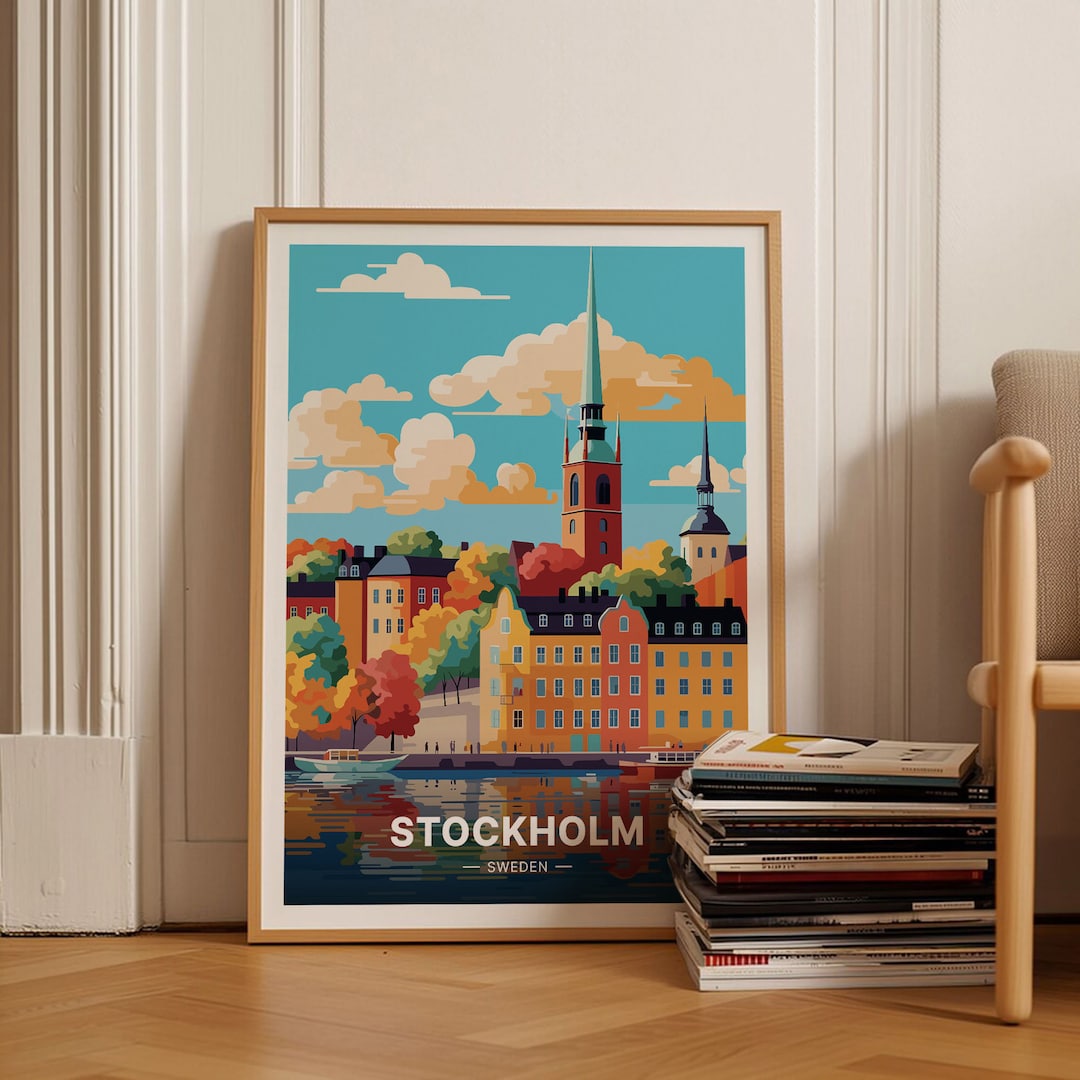 Stockholm Sweden Travel Poster, Mid-century Modern Art, C20-203 - Etsy