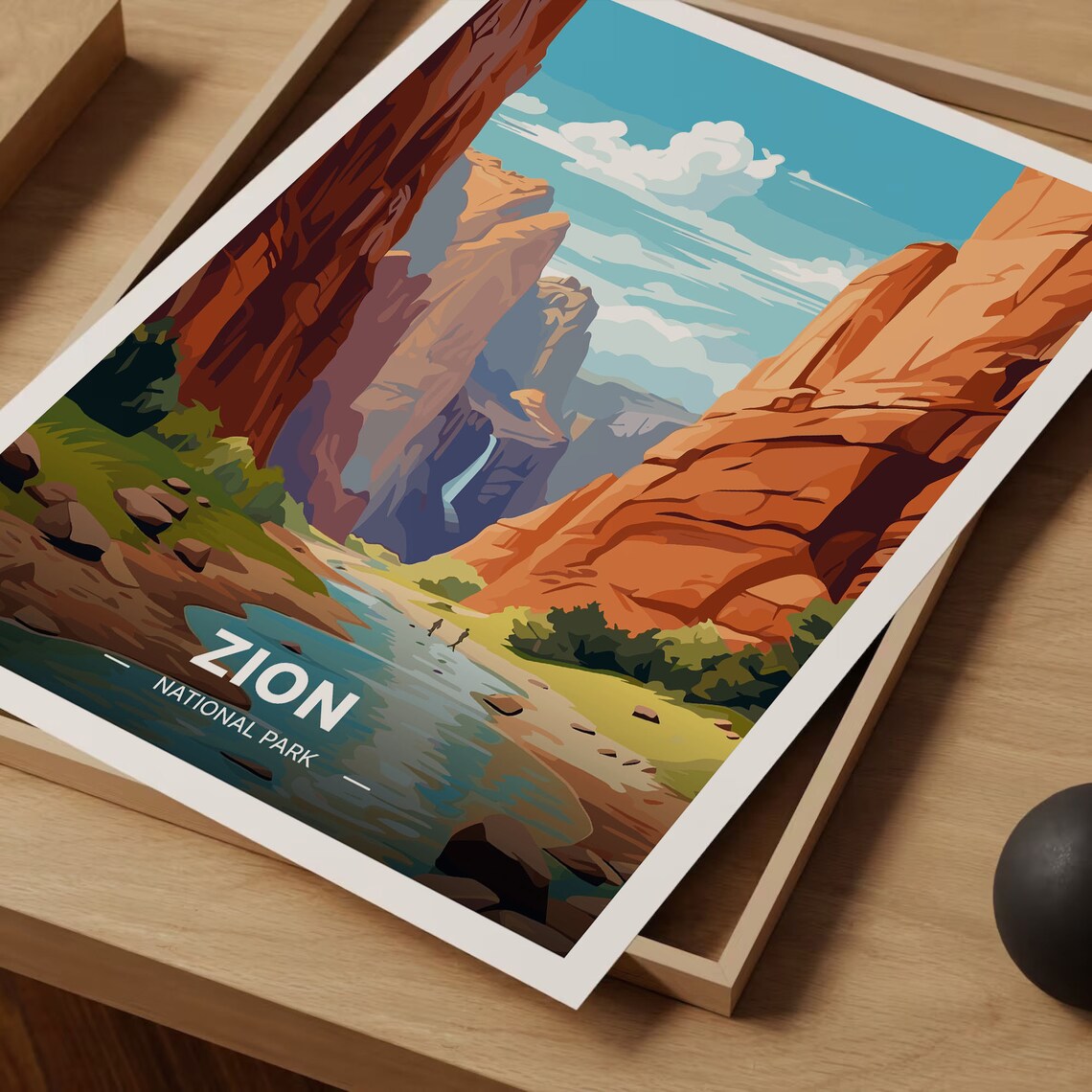 Zion National Park Poster, Utah Travel Wall Art, Scenic National Parks ...