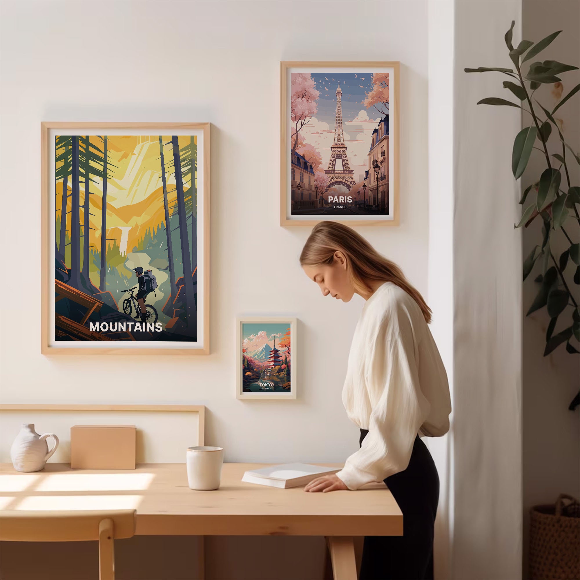 Mountain Biking Adventure Travel Poster, Cycling Enthusiast Wall Art ...