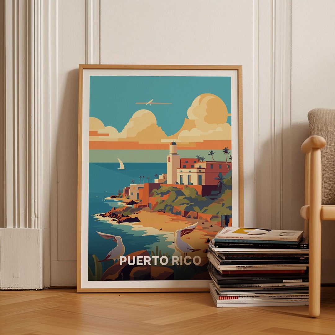 Puerto Rico Travel Poster, San Juan Wall Art, Caribbean Decor ...