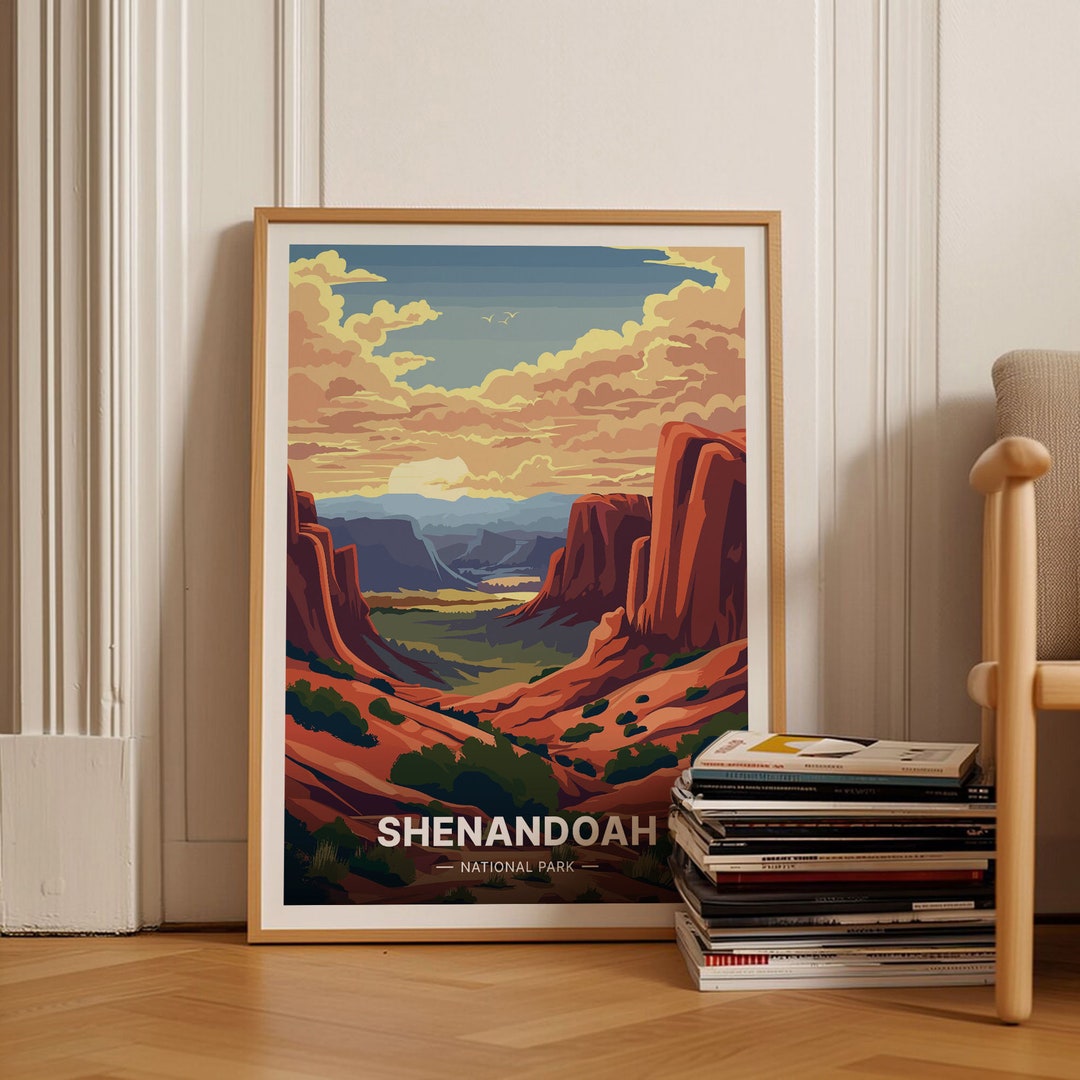 Shenandoah National Park Poster, Scenic Travel Art, Hiking Enthusiast ...