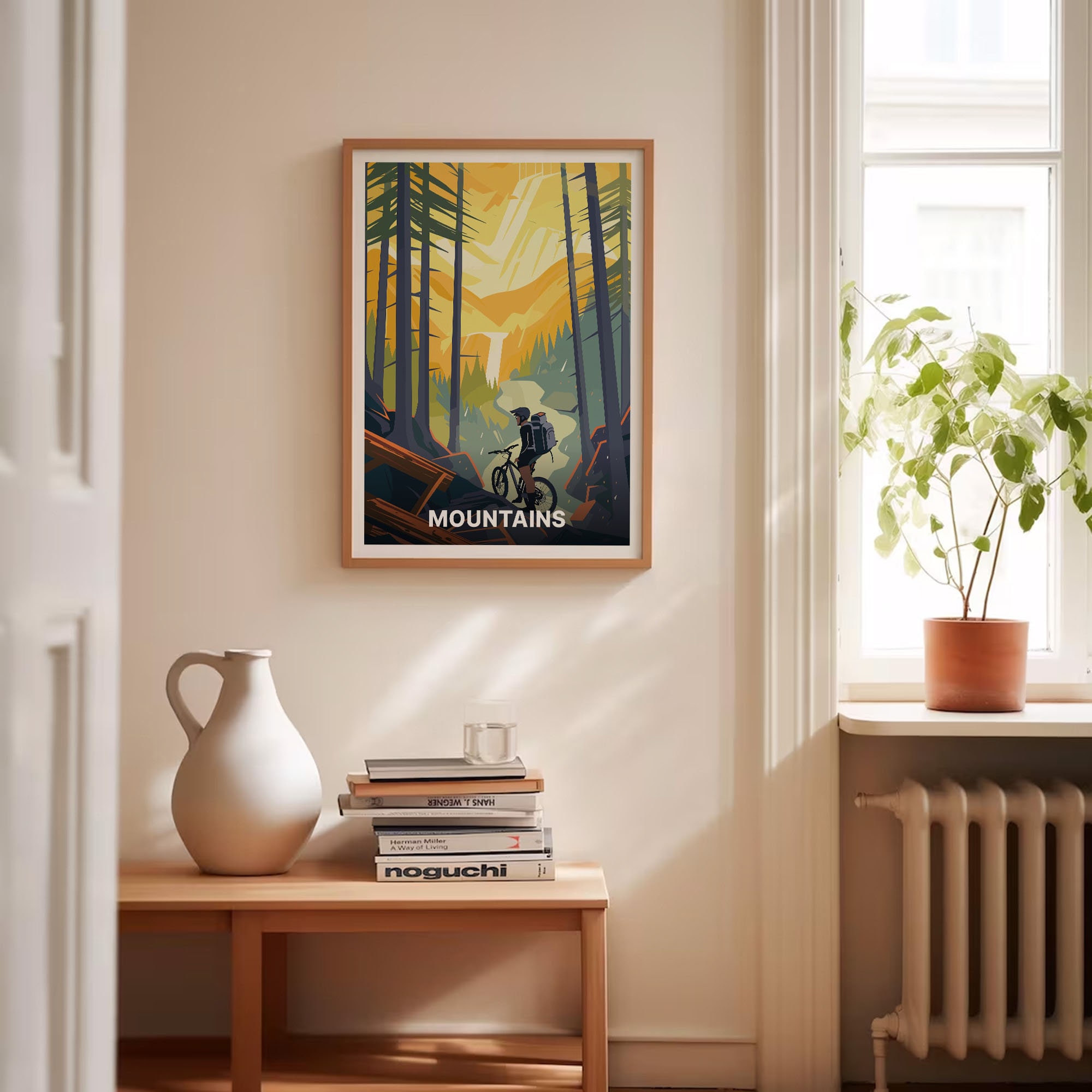 Mountain Biking Adventure Travel Poster, Cycling Enthusiast Wall Art ...