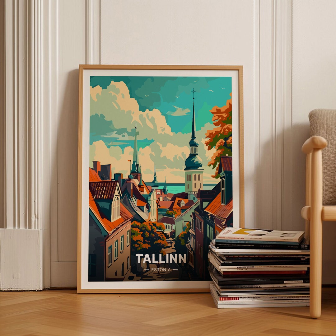 Tallinn Estonia Travel Poster, Scenic Cityscape Art, Gift Idea, Home ...