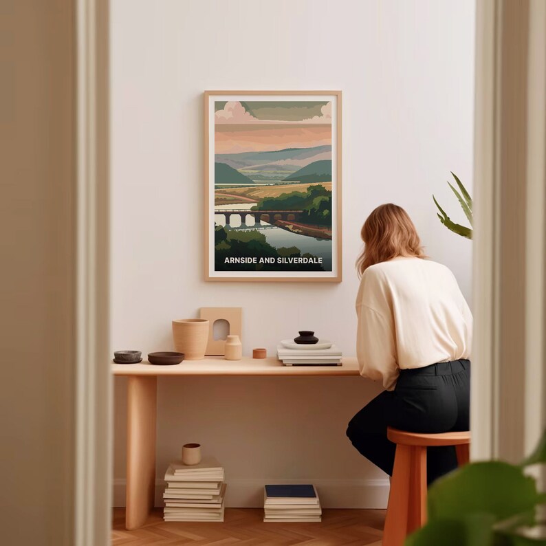 Vintage-style Morecambe Bay Travel Poster Arnside, Silverdale AONB ...