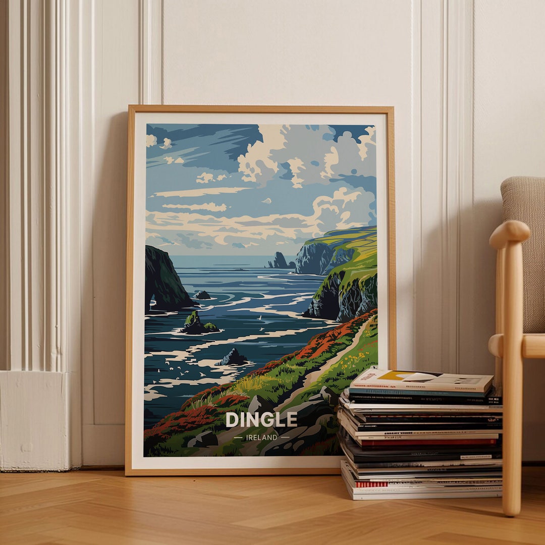 Dingle Ireland Travel Poster, Coastal Scenery Wall Art, C20-1968 - Etsy