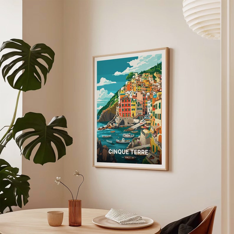 Cinque Terre Italy Poster, Travel Inspired Wall Art, Italian Riviera ...