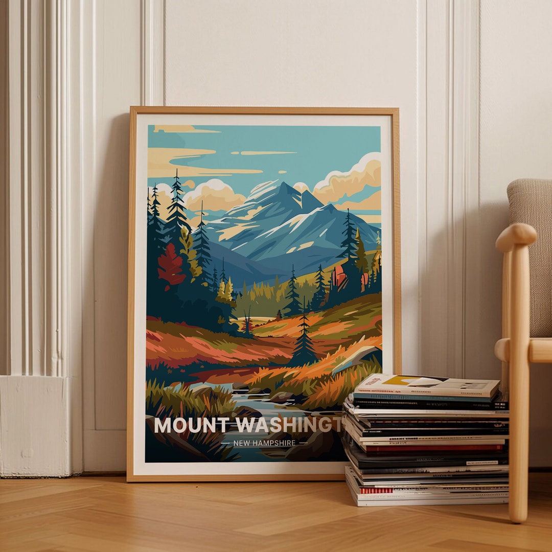 Mount Washington Poster, Travel-inspired Wall Art, New Hampshire ...