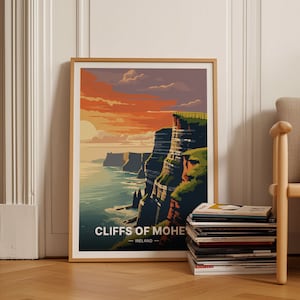 Cliffs of Moher Poster, Ireland Landscape Art, Travel-inspired Wall ...