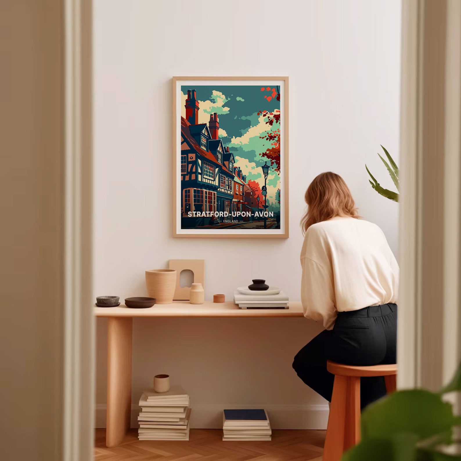 Stratford-upon-avon Poster, England Travel Art, British Landmarks Wall ...