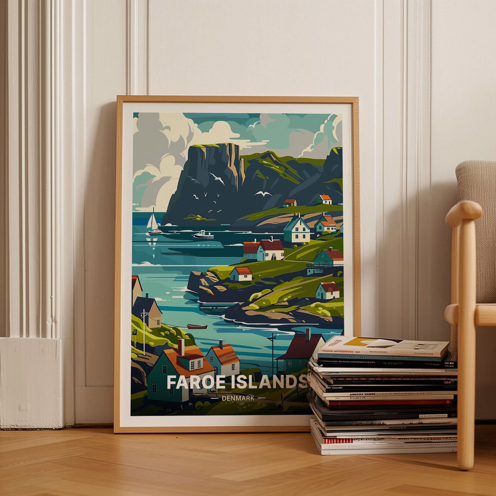 Faroe Islands Travel Poster, Nordic Landscape Art, C20-1508 - Etsy