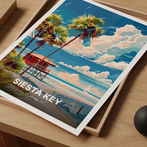 Siesta Key Florida Travel Poster, Coastal Wall Art, C20-592 - Etsy