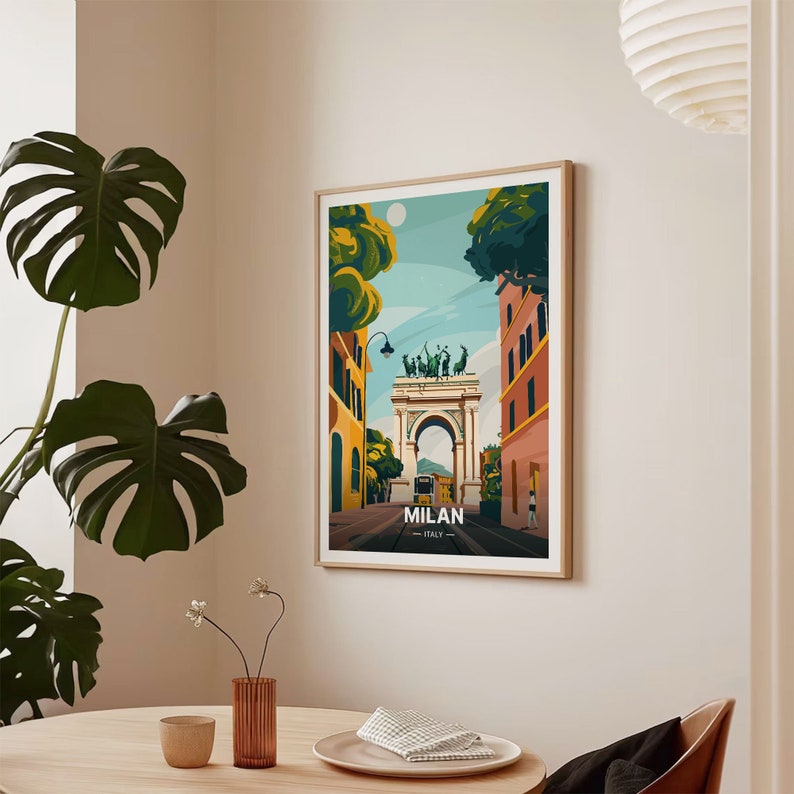 Milan Travel Poster, Italy Wall Art, Vintage Milan Decor, Unique ...
