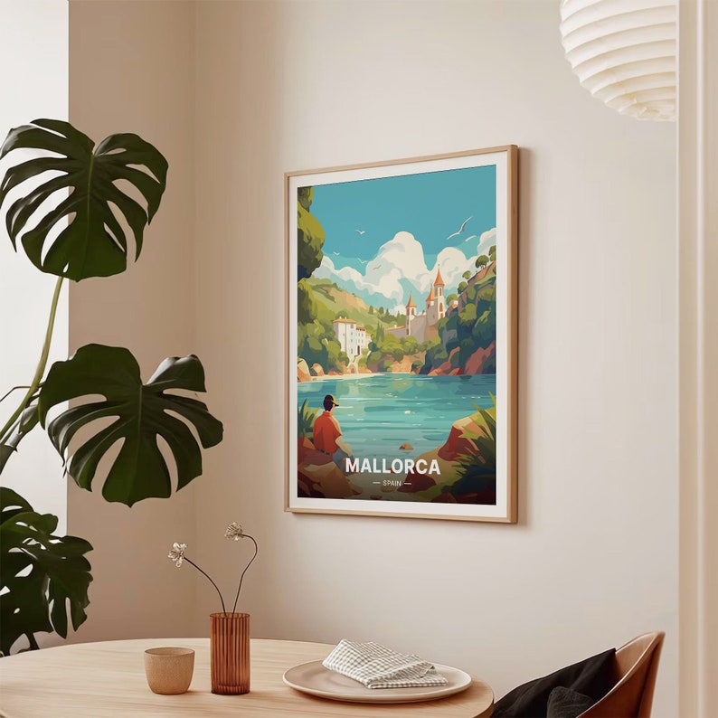 Mallorca Travel Poster, Spain Landscape Wall Art, Majorca Destination ...