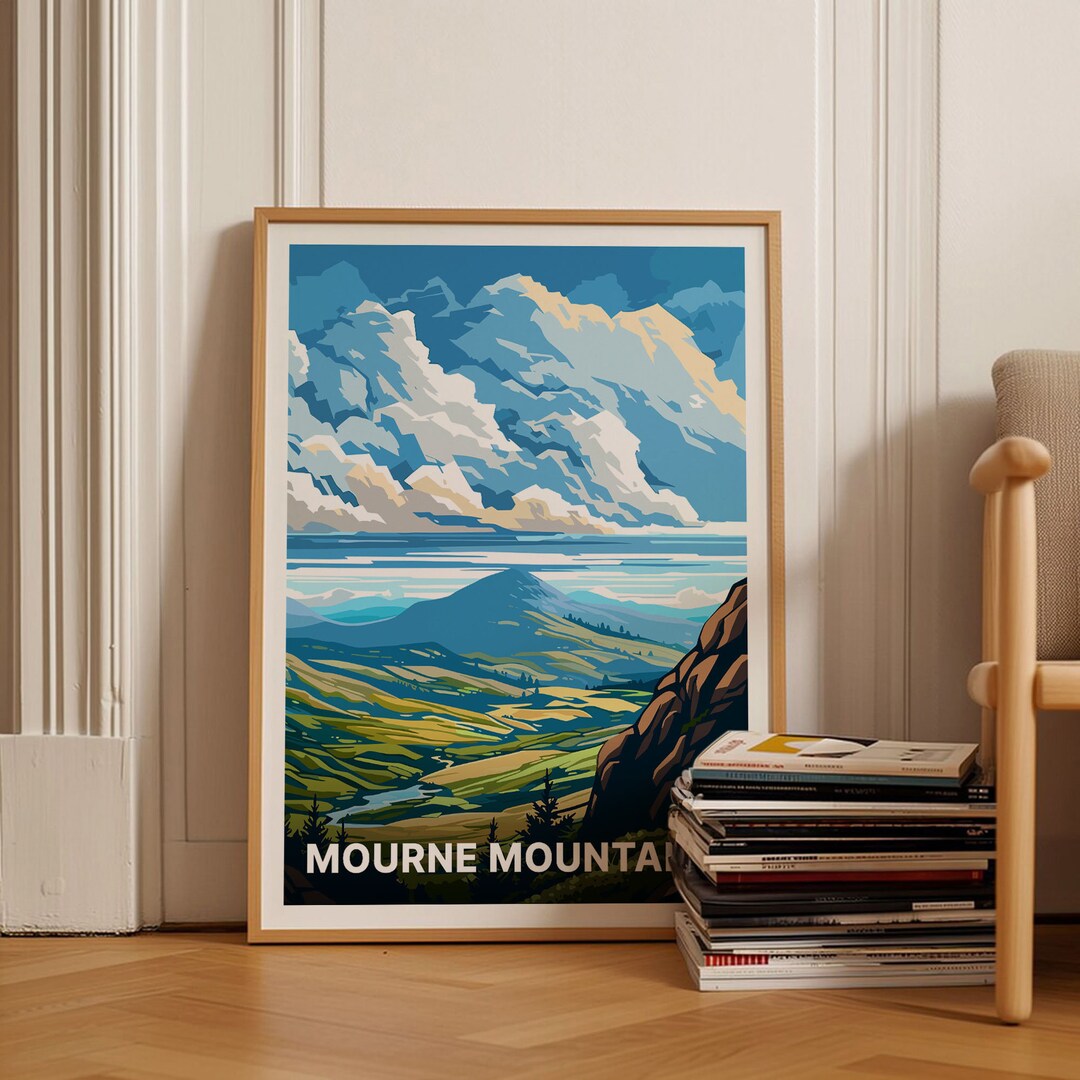 Mourne Mountains Poster, Travel-inspired Wall Art, Home Decor Landscape ...