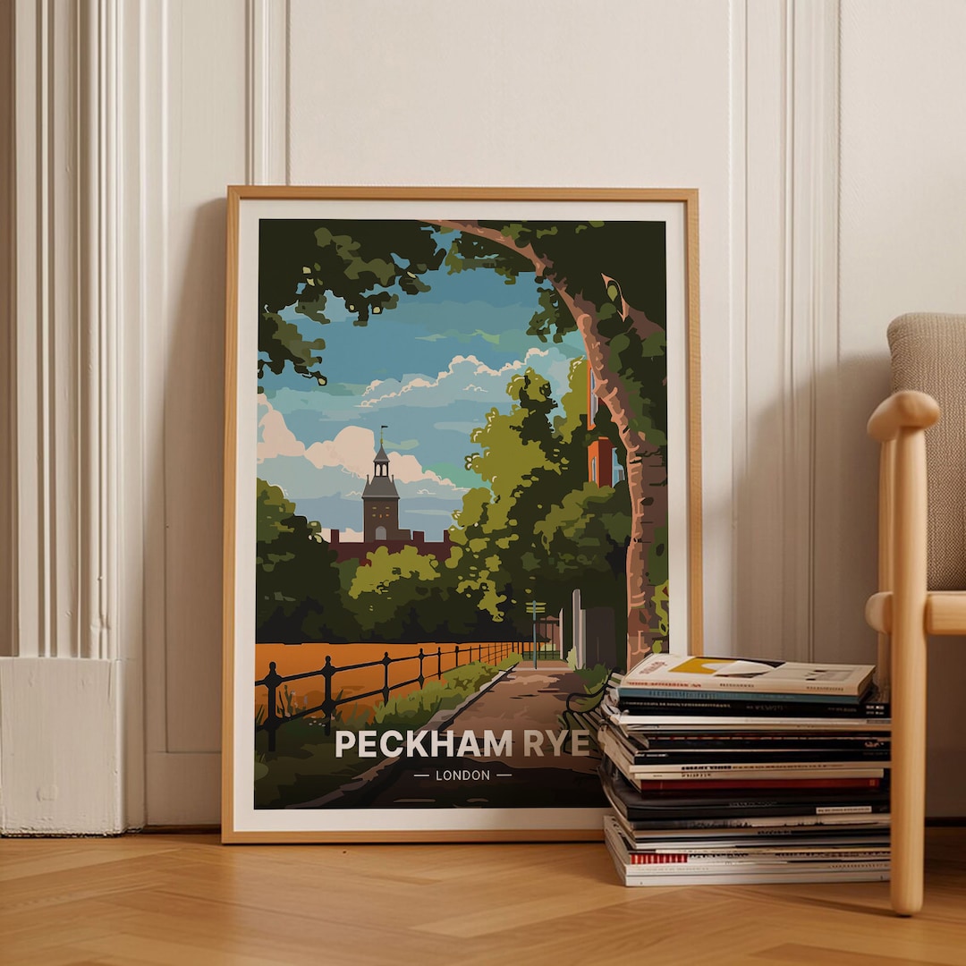 London Travel Poster, Peckham Rye Park Art, South London Decor, East ...