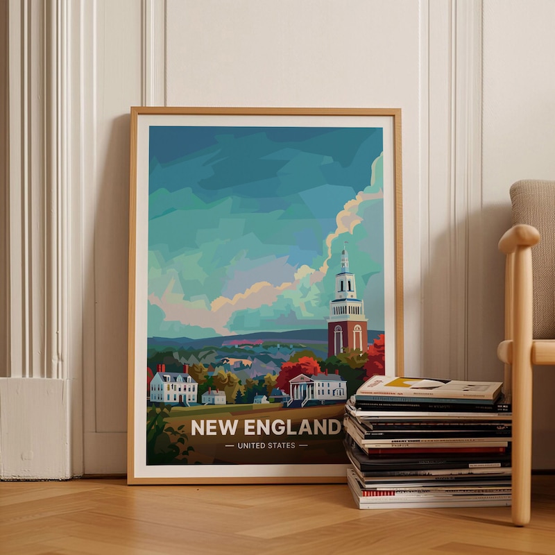 New England Poster - Etsy