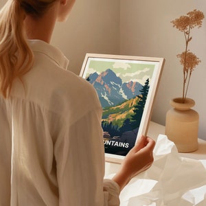 Rocky Mountains Travel Poster, Colorado Landscape Wall Art, National ...