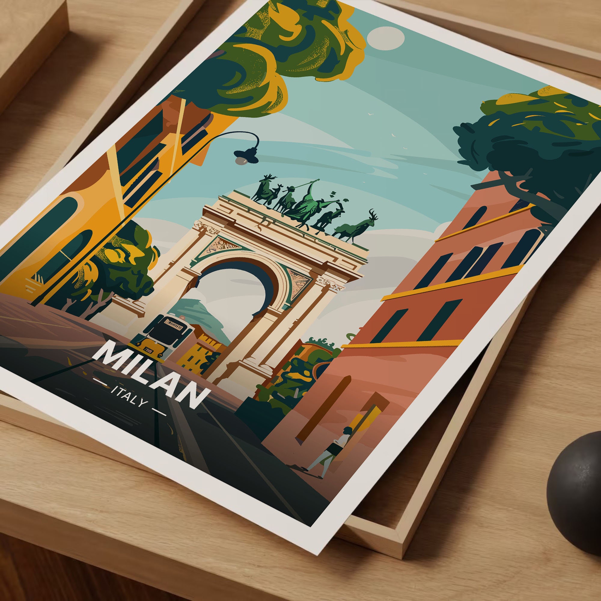 Milan Travel Poster, Italy Wall Art, Vintage Milan Decor, Unique ...