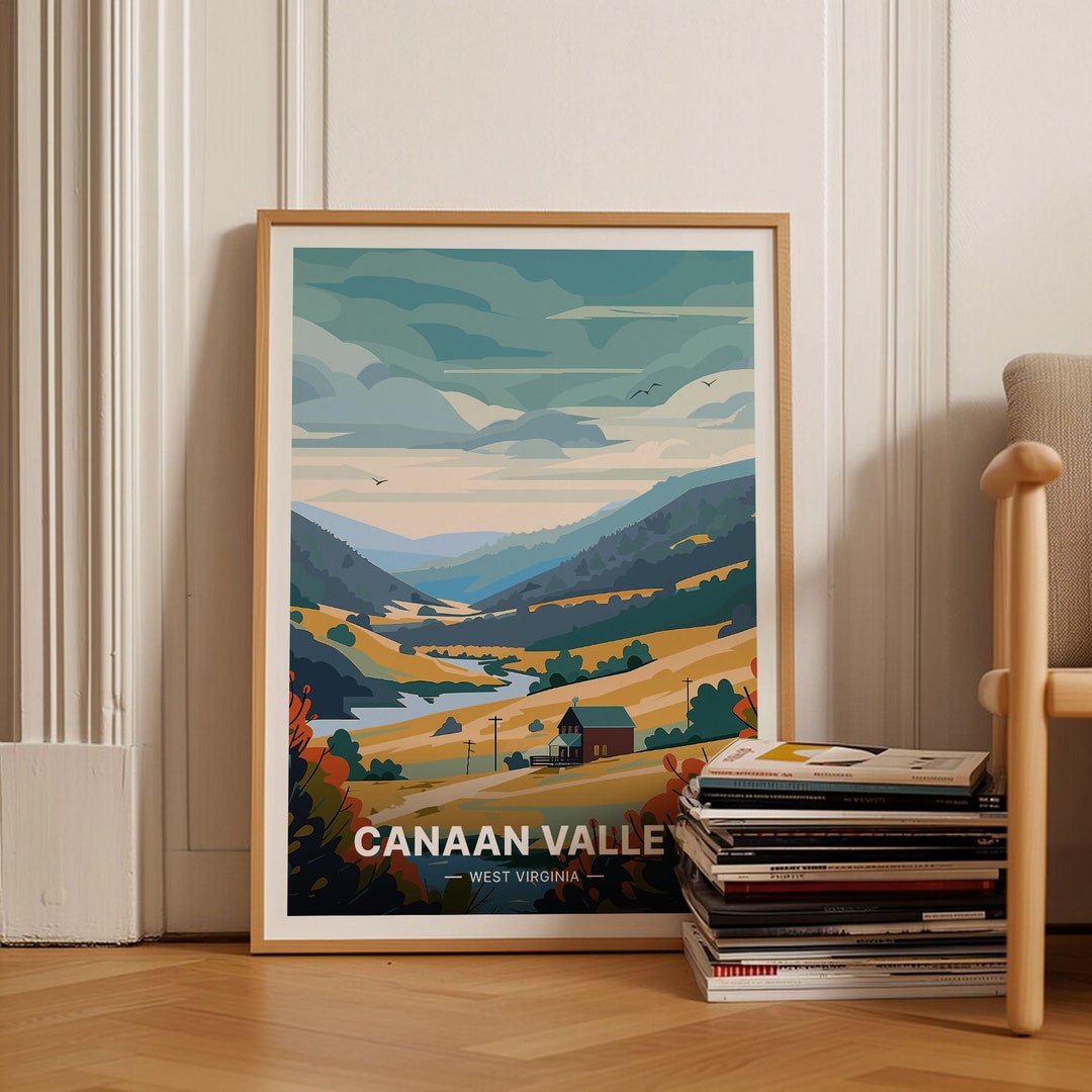 Canaan Valley West Virginia Travel Poster, Winter Landscape Art, C20 ...