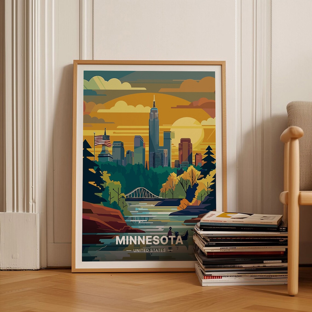 Minnesota Landmarks Travel Poster, Scenic Wall Art, C20-926 - Etsy