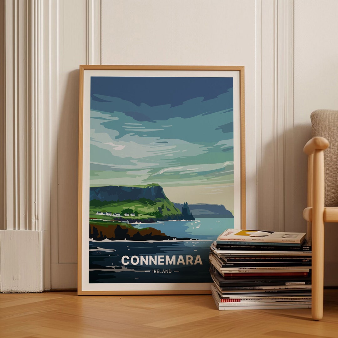 Connemara Ireland Landscape Print, Kylemore Abbey Travel Poster, C20 ...
