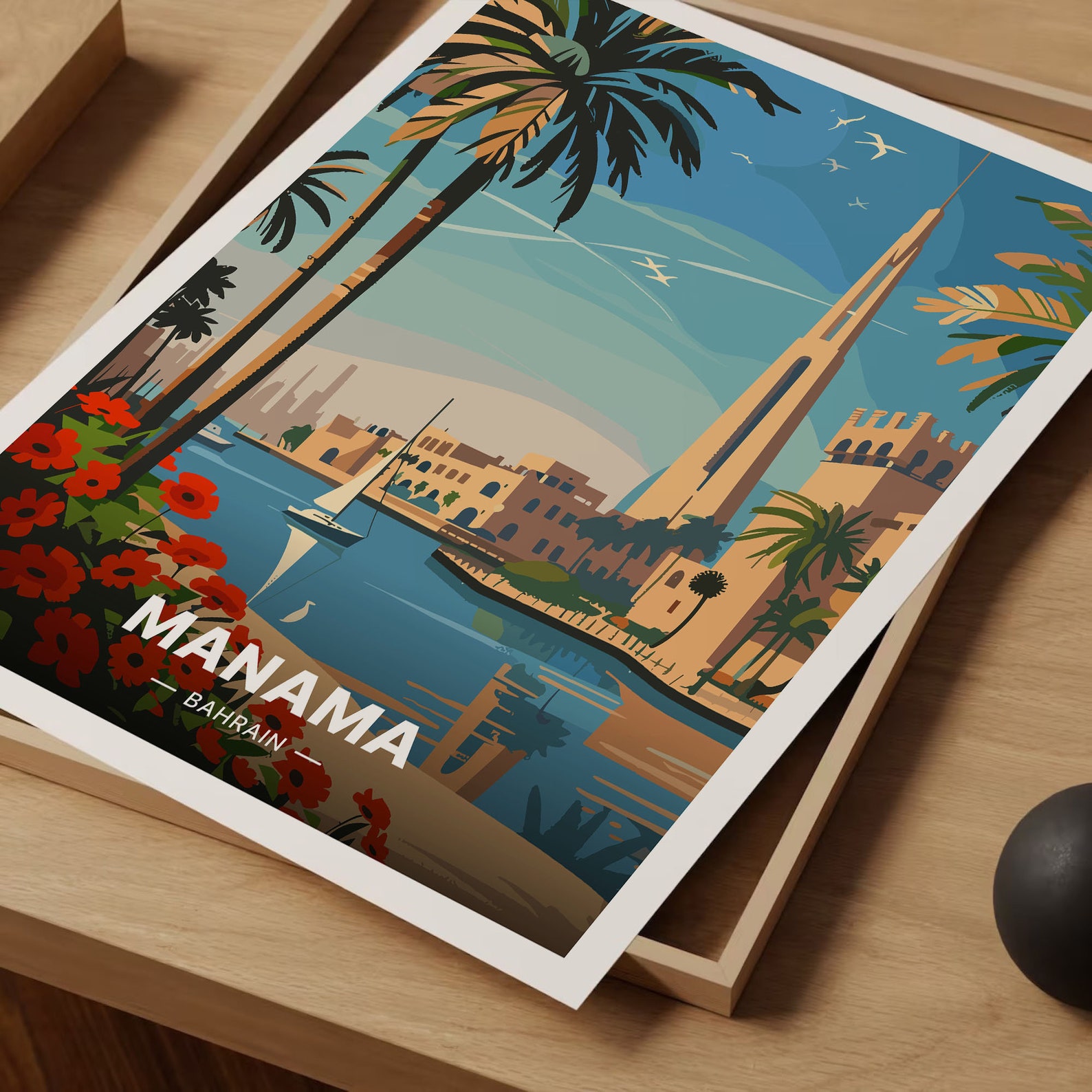 Manama Bahrain Cityscape Poster, Travel Wall Art, C20-676 - Etsy
