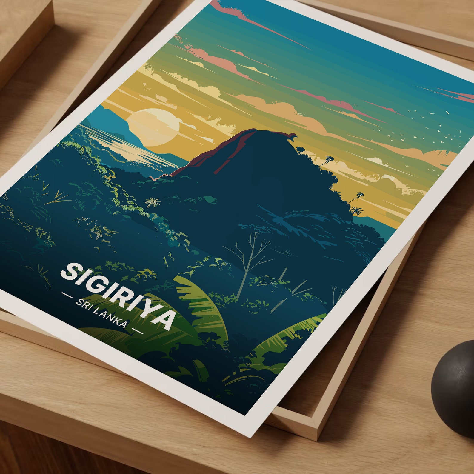 Sigiriya Sri Lanka Travel Poster, Artistic Wall Decor for Home and ...