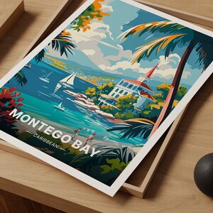 Montego Bay Jamaica Art Print, Caribbean Travel Poster, C20-1195 - Etsy