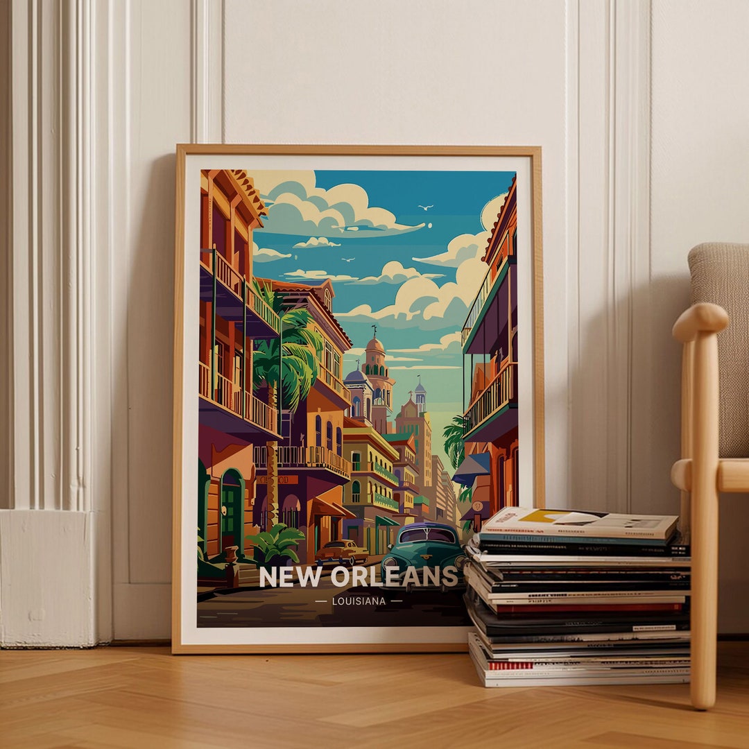 New Orleans Cityscape Poster, Travel Art, Home Decor, C20-434 - Etsy